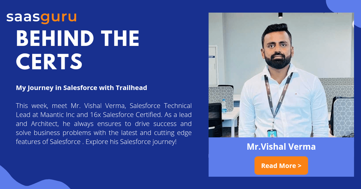 People Behind the Certs – Vishal Verma – saasguru – saasguru